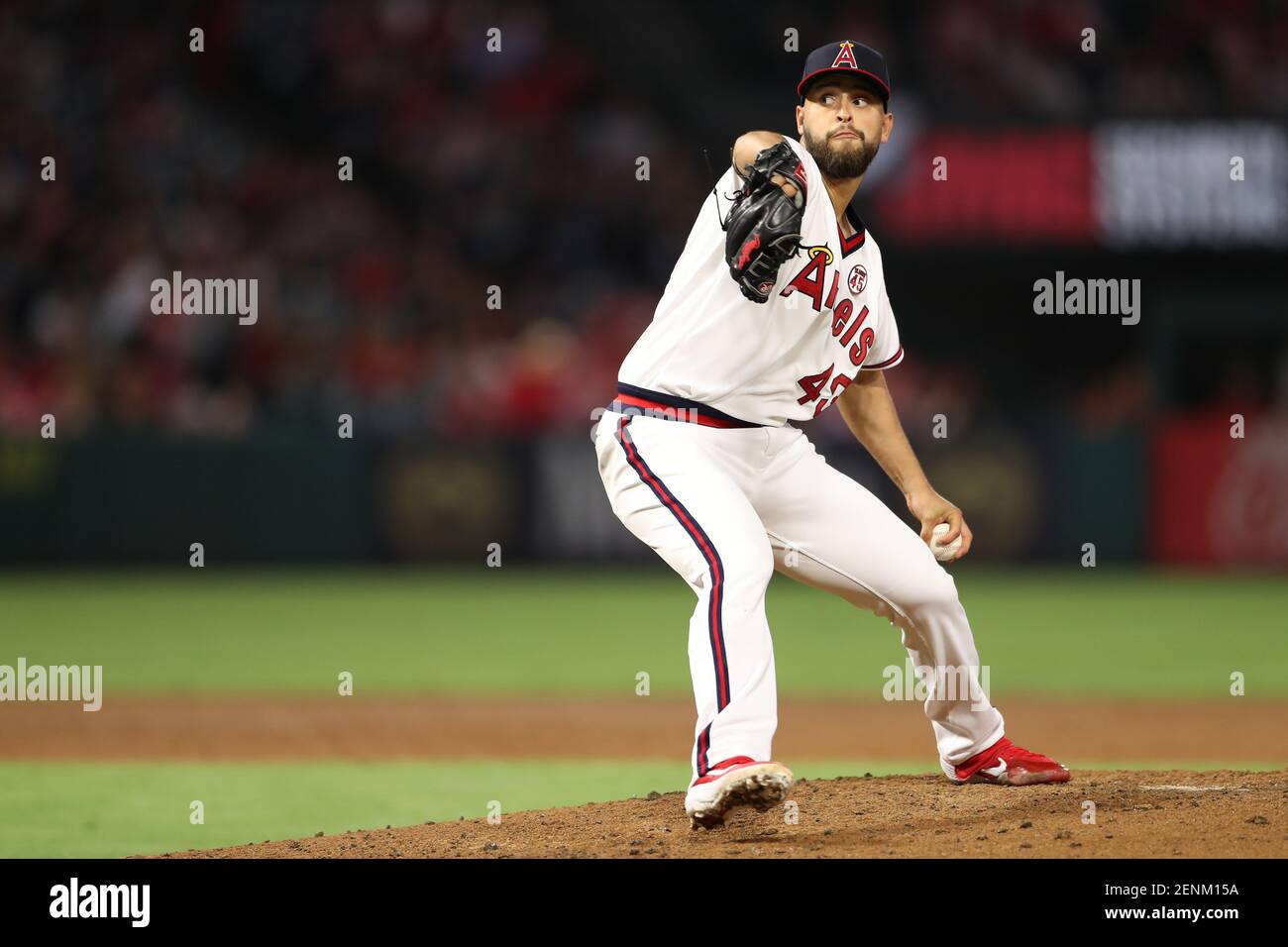 August 16, 2019: Los Angeles Angels starting pitcher Patrick Sandoval ...