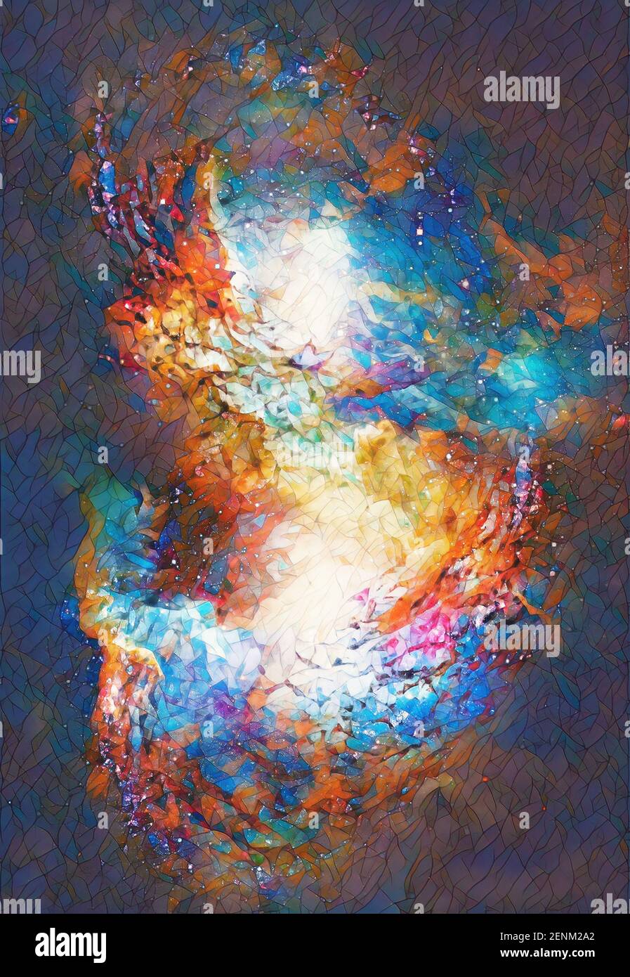 Nebula, Cosmic space and stars, blue cosmic abstract background ...