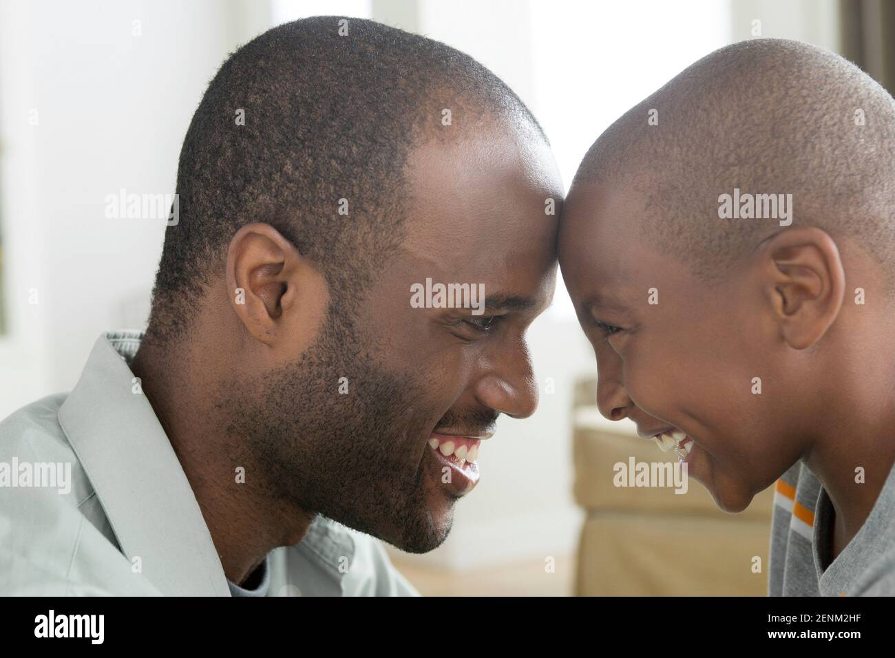 Father and son face to face Stock Photo - Alamy