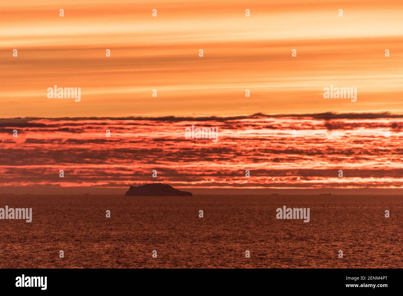 Sunset scenes in the Davis Strait, off Baffin Island, Nunavut, Canada ...