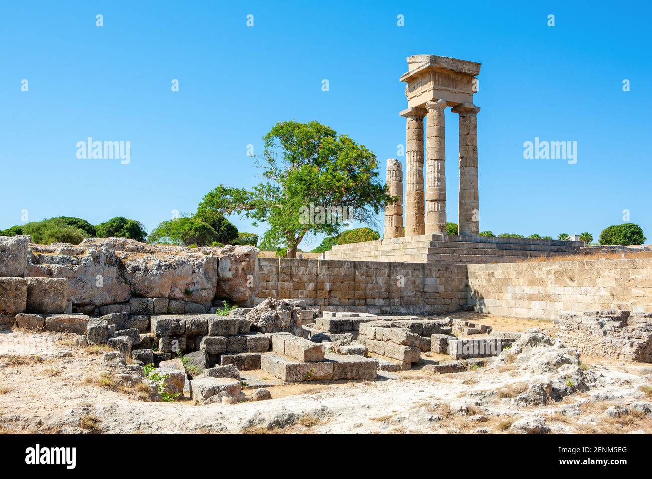 Ruins of the Temple of Pythian Apollo on the Rhodes island, Greece Stock Photo - Alamy