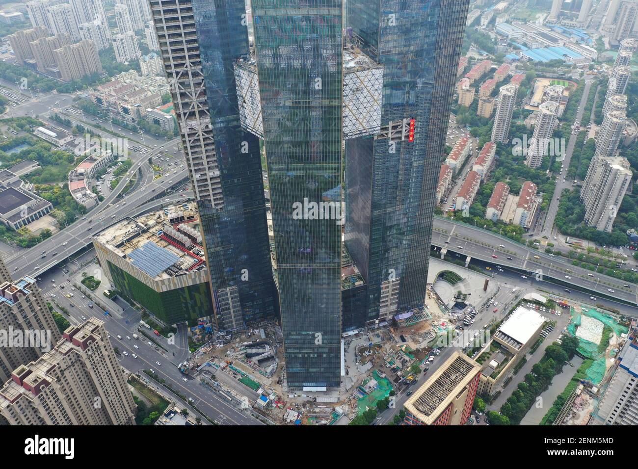 Jiangsu,CHINA-An aerial photo of the nearly completed GEÂ·WORLD is ...