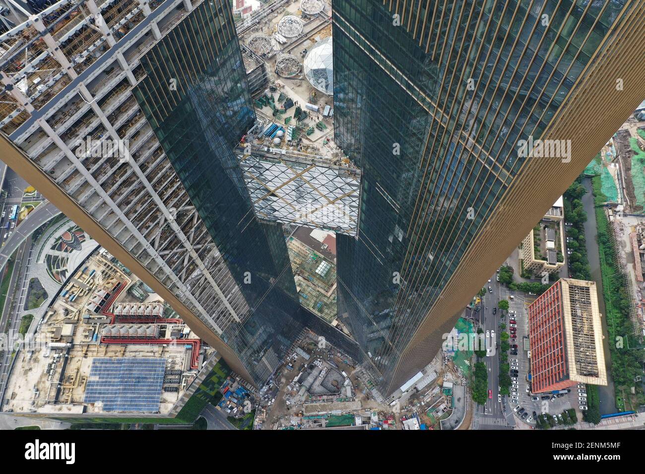 Jiangsu,CHINA-An aerial photo of the nearly completed GEÂ·WORLD is ...