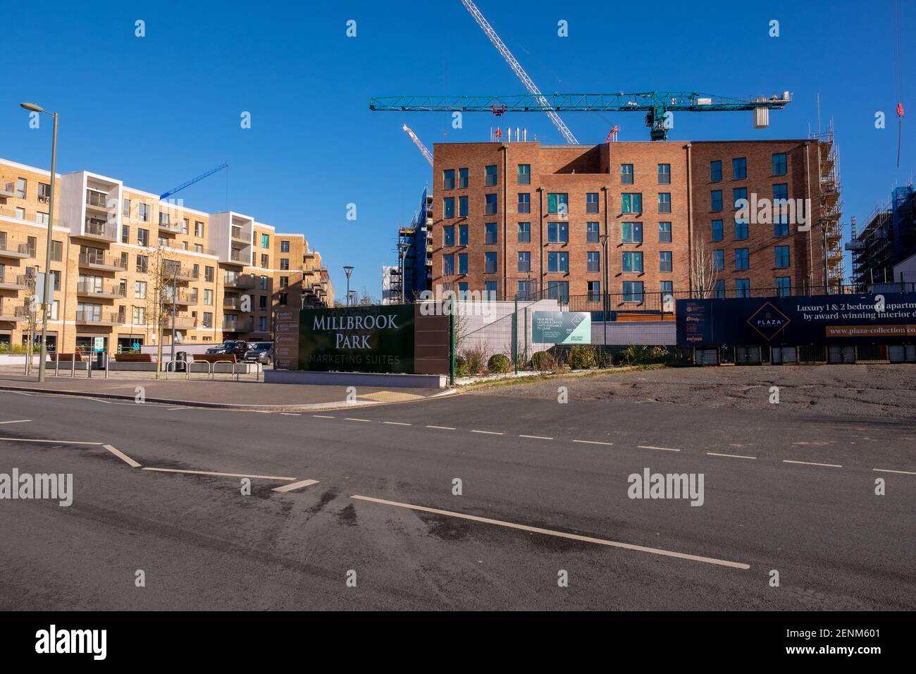 New homes in a large housing development at Millbrook Park in Mill Hill ...