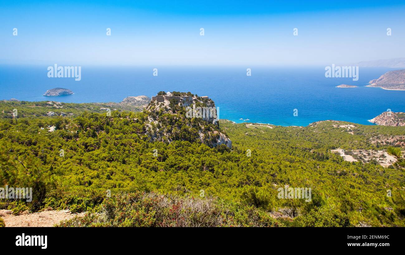 The castle of Monolithos on the Rhodes island, Greece Stock Photo - Alamy