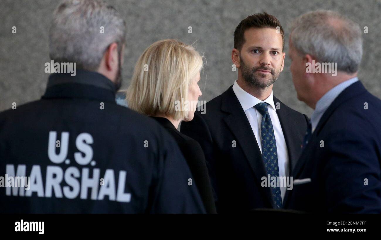 Former U.S. Rep. Aaron Schock appears Wednesday, March 6, 2019 before ...