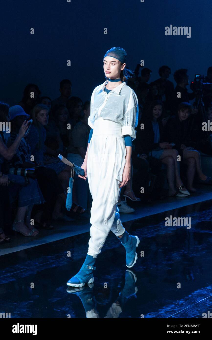 Models walk the NYFW RIZHUO SS20 Runway Show at Spring Street Studios ...