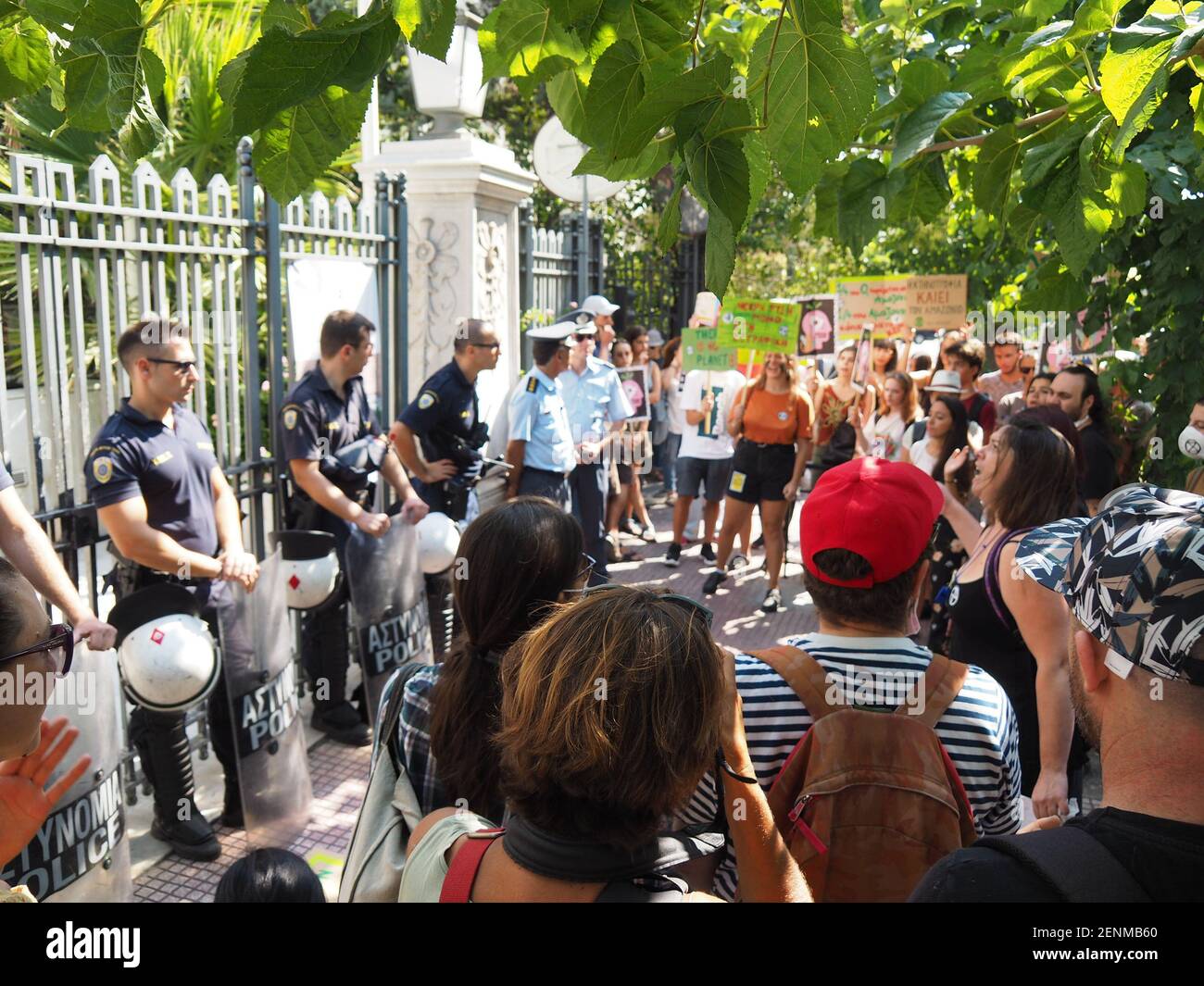(9/5/2019) Greek activists protest in front of the Embassy of Brazil ...