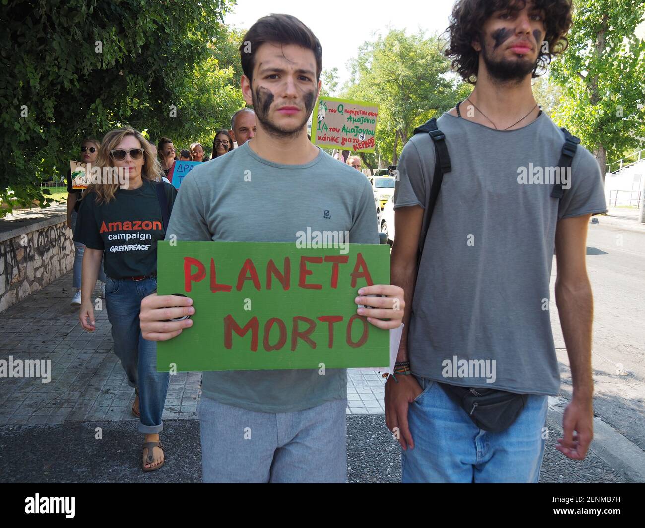 (9/5/2019) Greek activists protest in front of the Embassy of Brazil ...