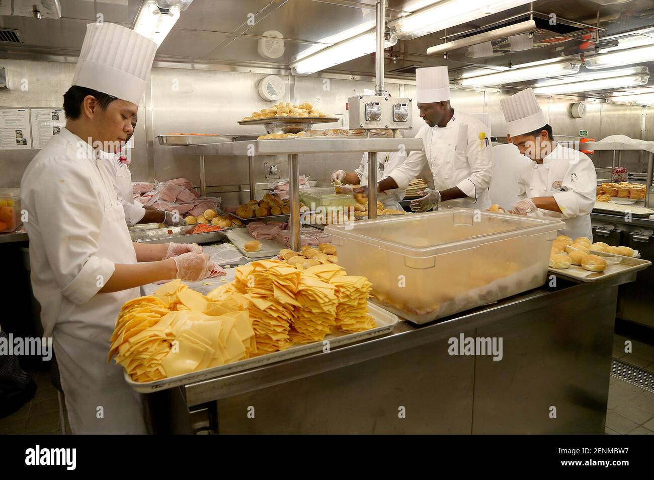 Staff members of the food and beverages division aboard of the Royal ...