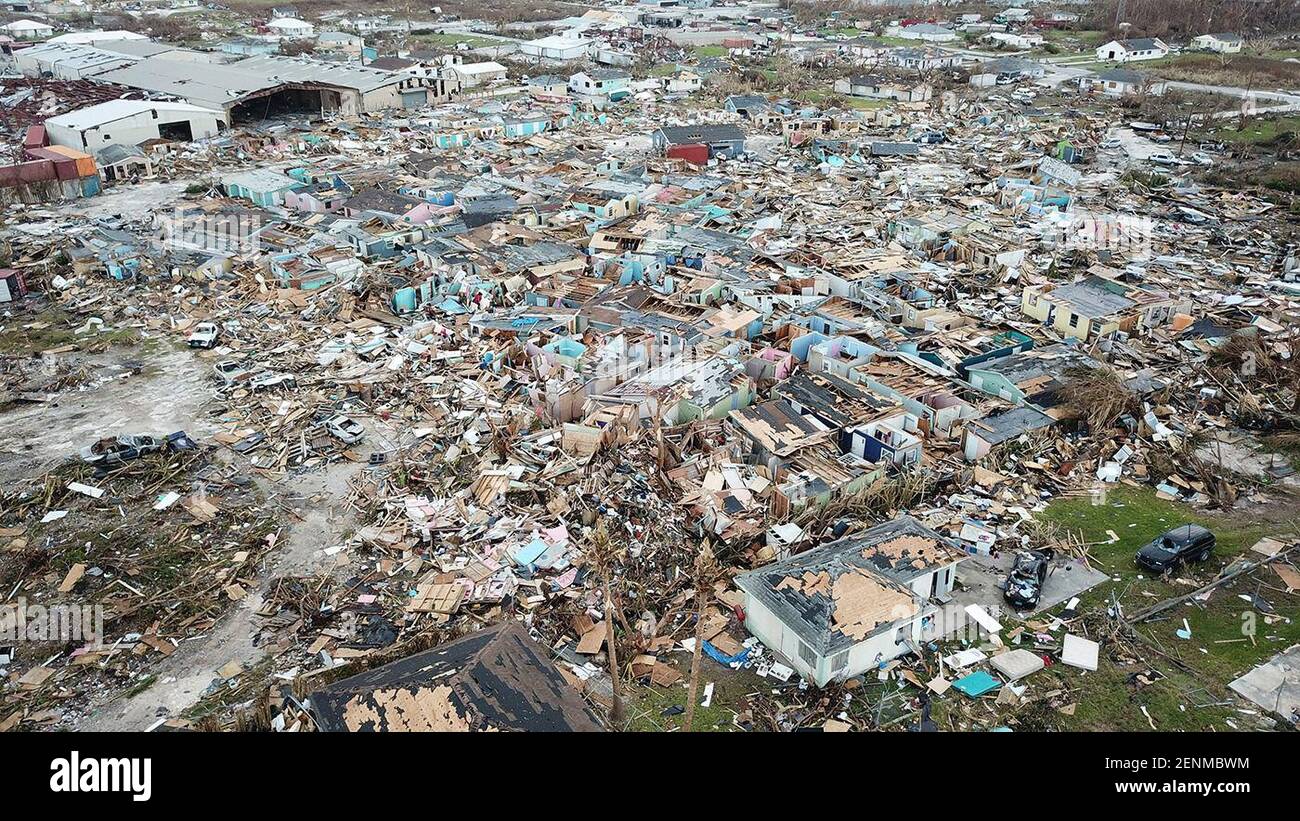 Destruction from Hurricane Dorian in an area called "The Mud" at Marsh ...