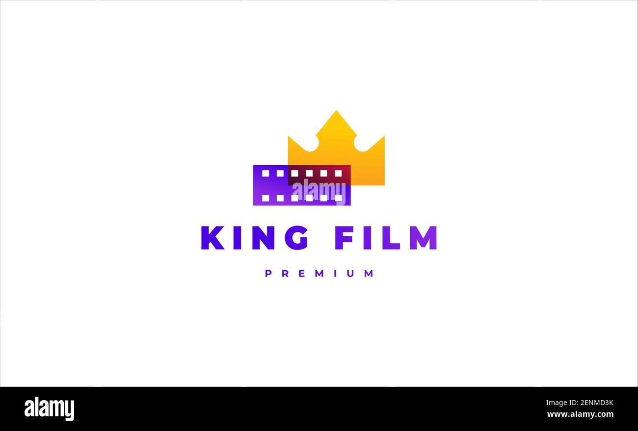King Film Logo Design Vector Icon Illustration Stock Photo - Alamy