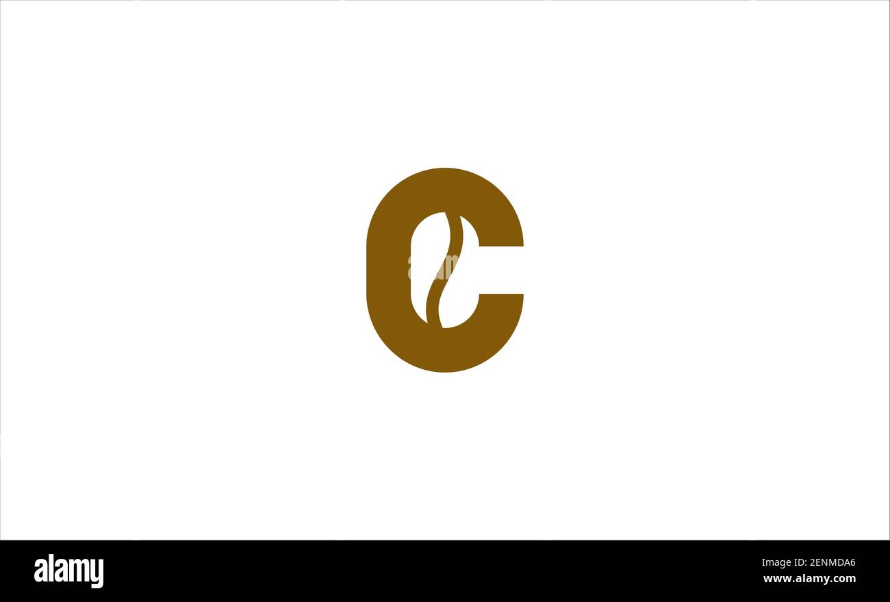 letter c coffee logo design illustration Stock Photo - Alamy
