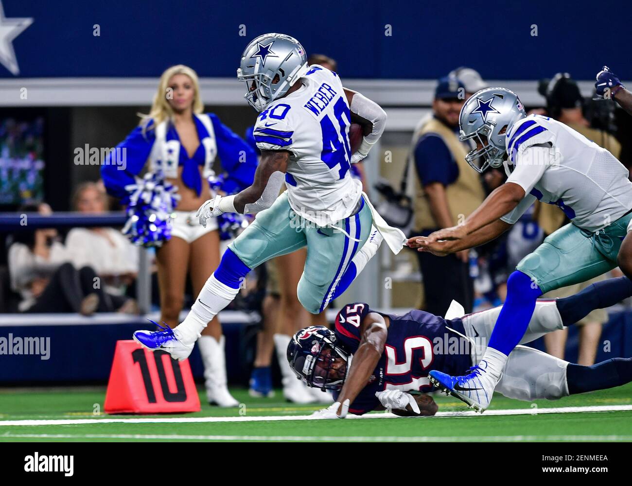 August 24th, 2019:.Dallas Cowboys running back Mike Weber (40) in ...