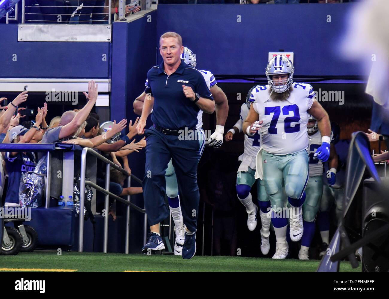 August 24th, 2019:.Dallas Cowboys head coach Jason Garrett and Dallas ...