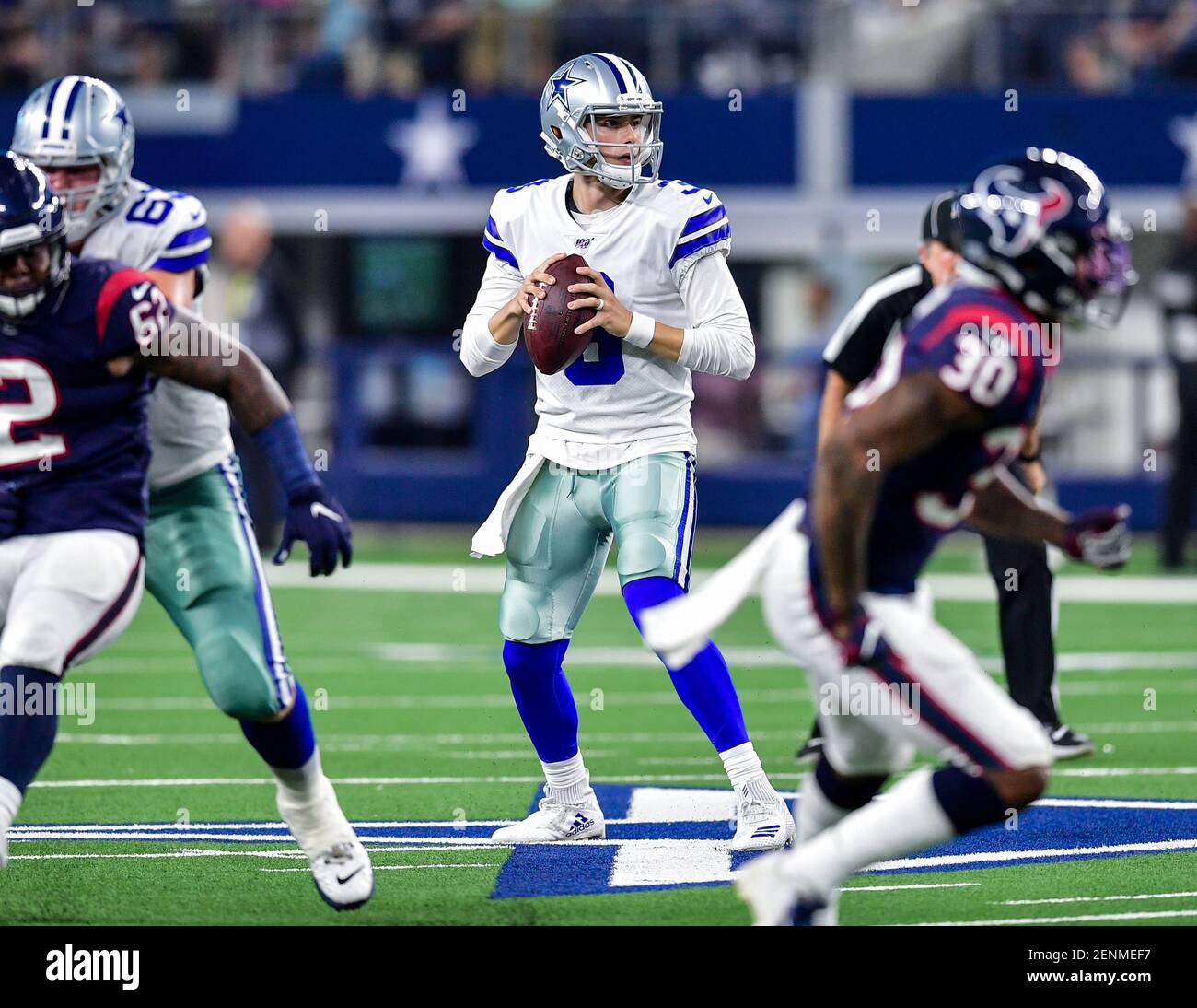 August 24th, 2019:.Dallas Cowboys quarterback Mike White (3) in action ...