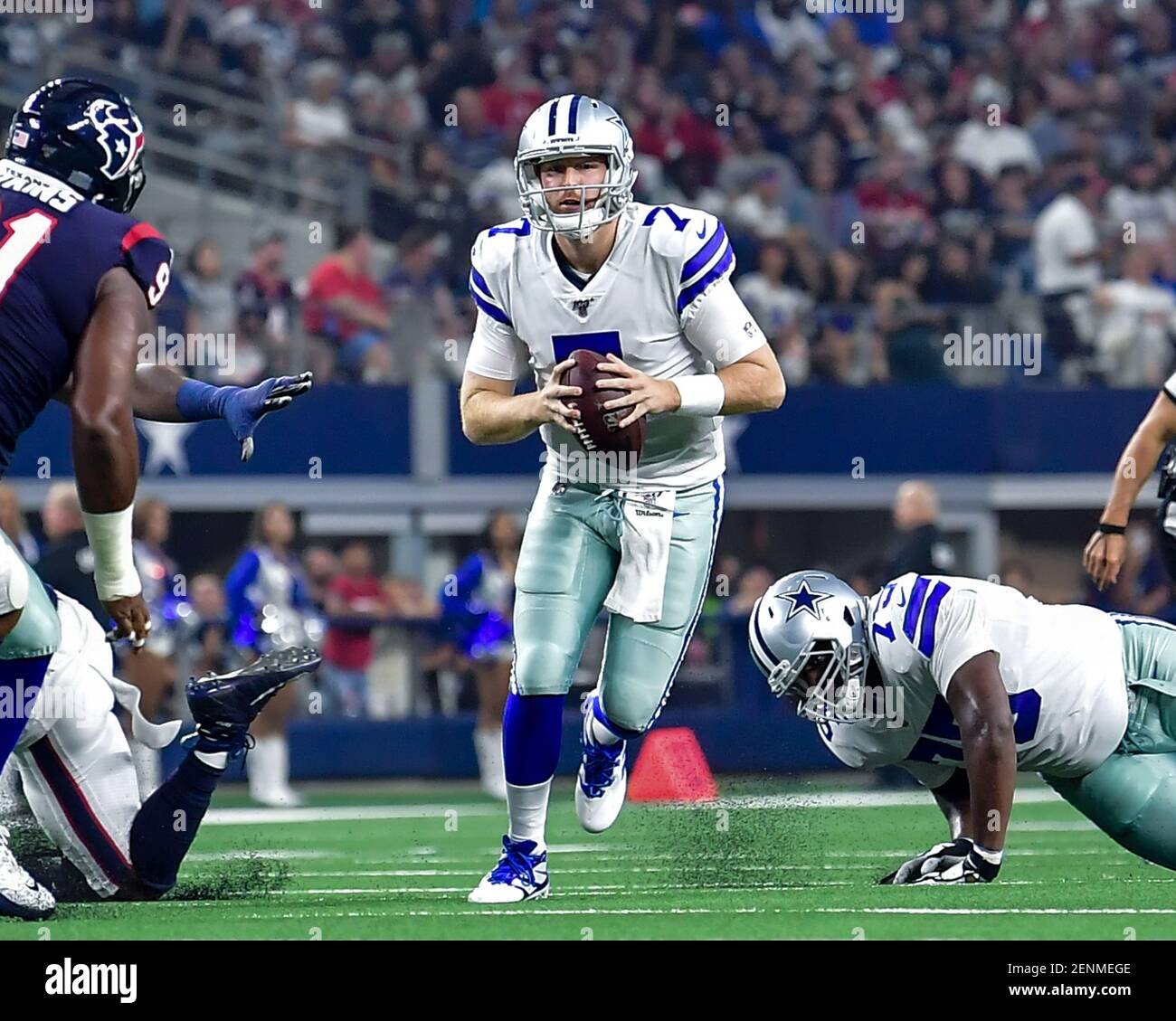 August 24th, 2019:.Dallas Cowboys quarterback Cooper Rush (7) in action ...
