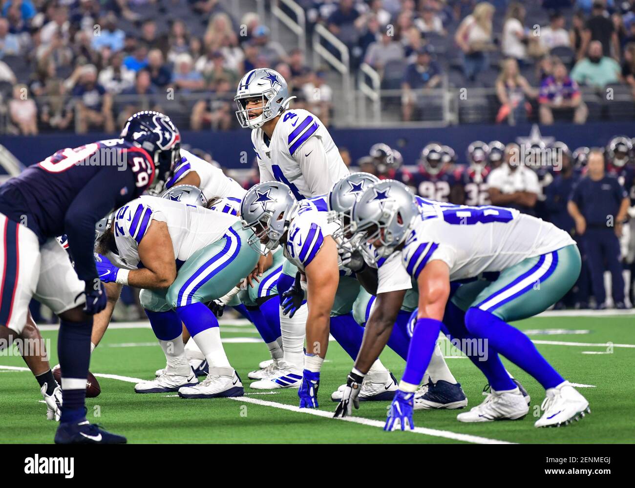 August 24th, 2019:.Dallas Cowboys quarterback Dak Prescott (4).during ...
