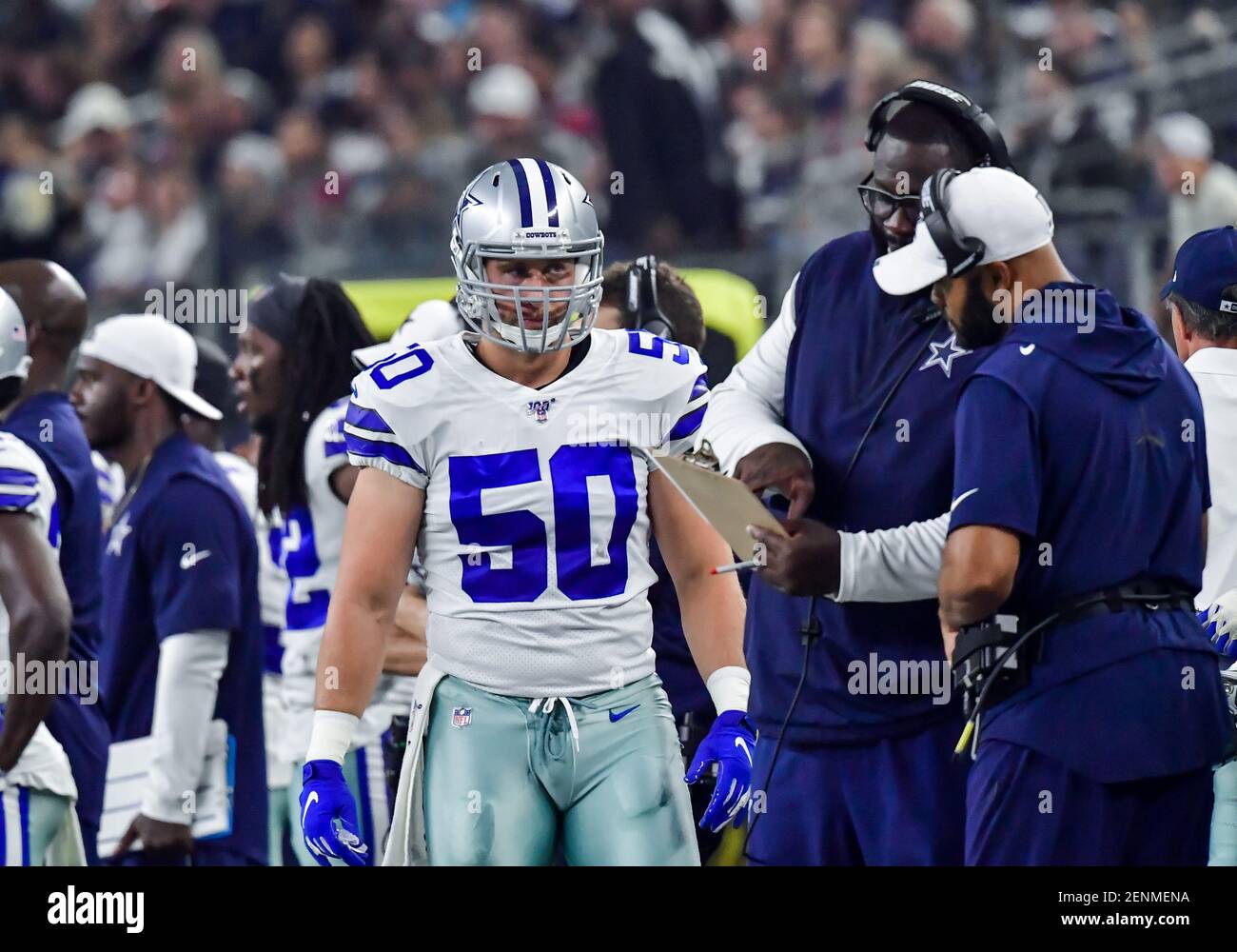August 24th, 2019:.Dallas Cowboys linebacker Sean Lee (50) during an ...