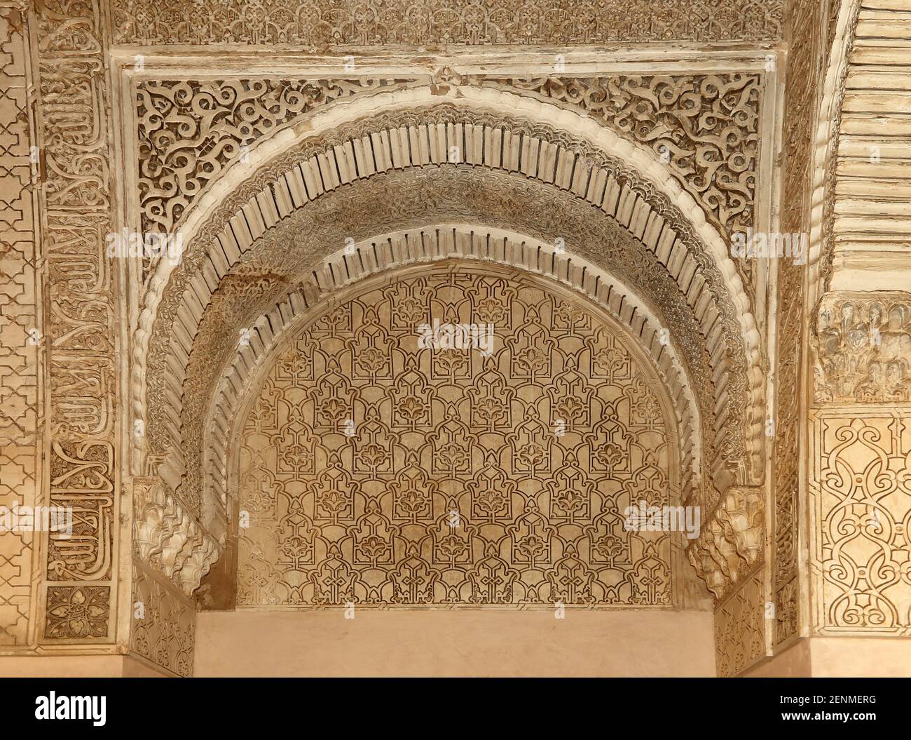 Arches in Islamic (Moorish) style in Alhambra, Granada, Spain Stock ...