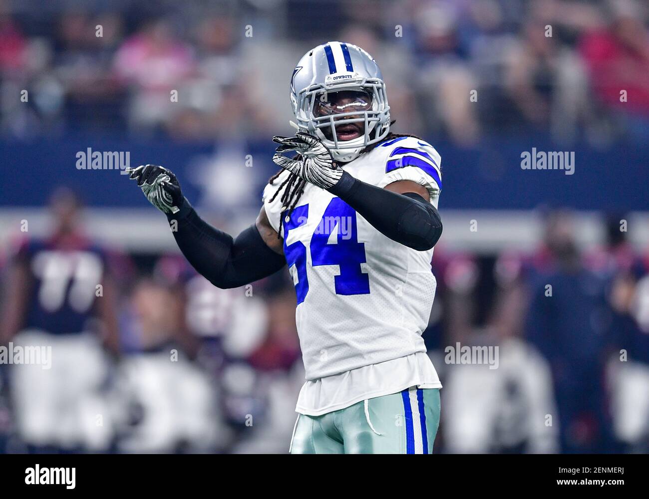 August 24th, 2019:.Dallas Cowboys linebacker Jaylon Smith (54) in ...