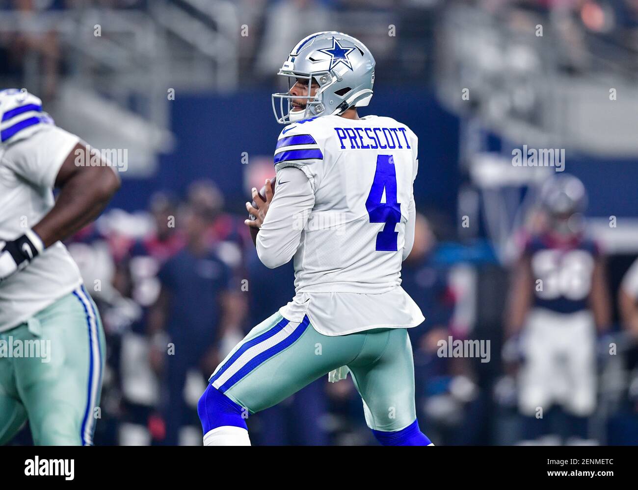 August 24th, 2019:.Dallas Cowboys quarterback Dak Prescott (4) in ...
