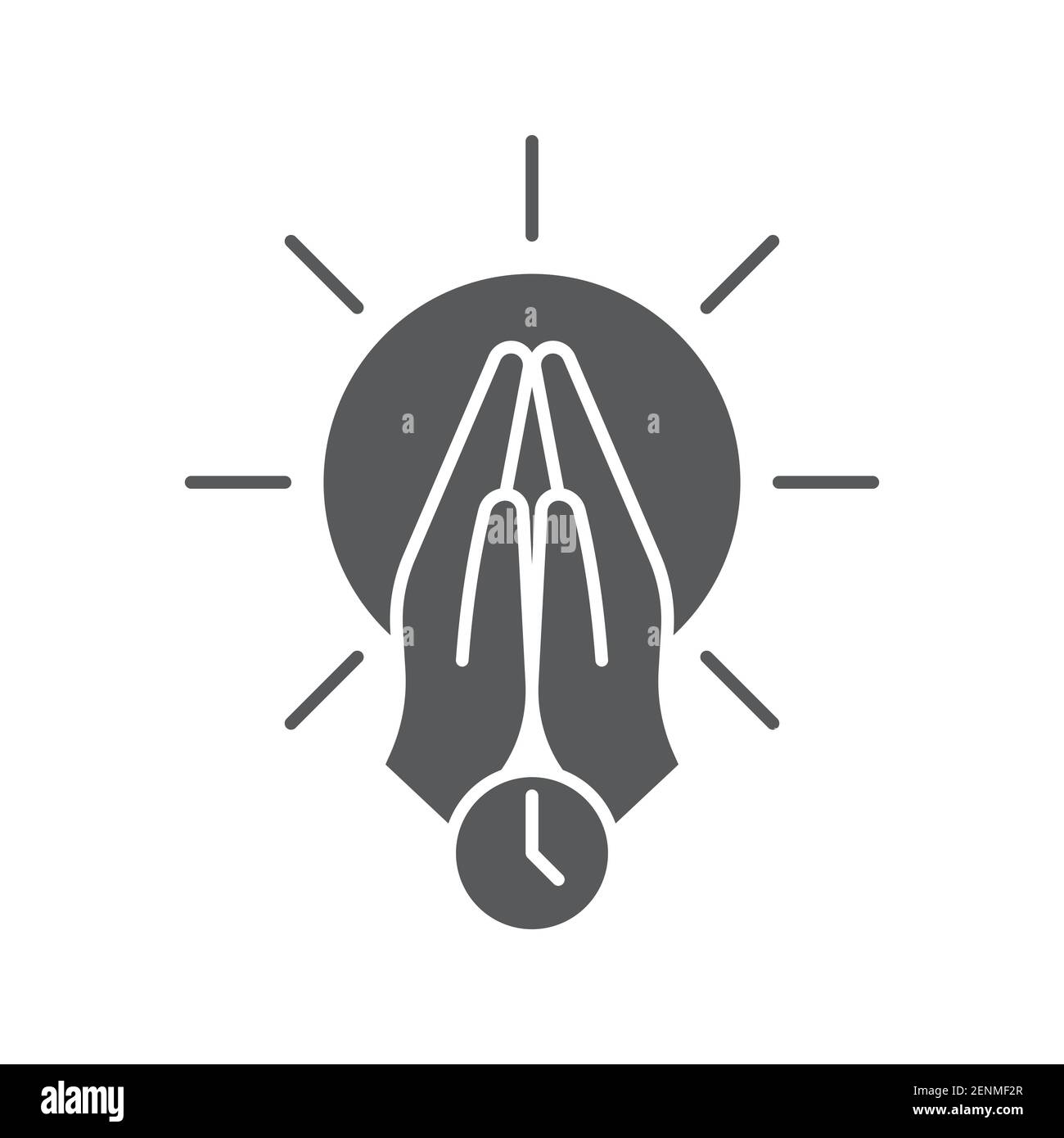 Praying time icon, color, line, outline vector sign, linear style ...