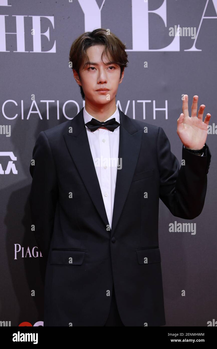 Chinese actor Wang Yibo arrives on the red carpet for the "GQ 2019 Men of the Year" annual event ...