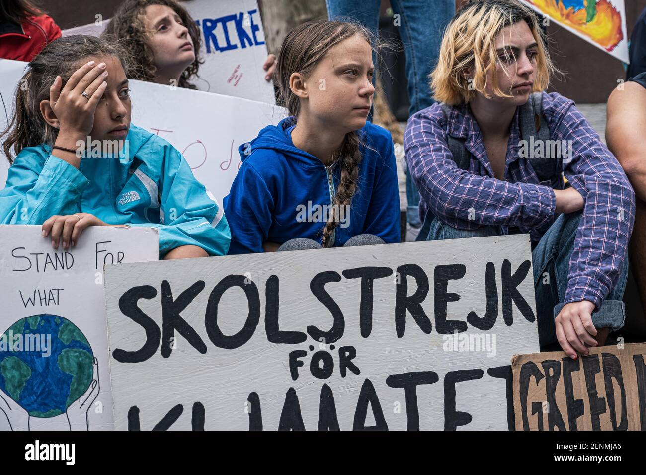 Swedish climate change activist Greta Thunberg is seen during a youth ...