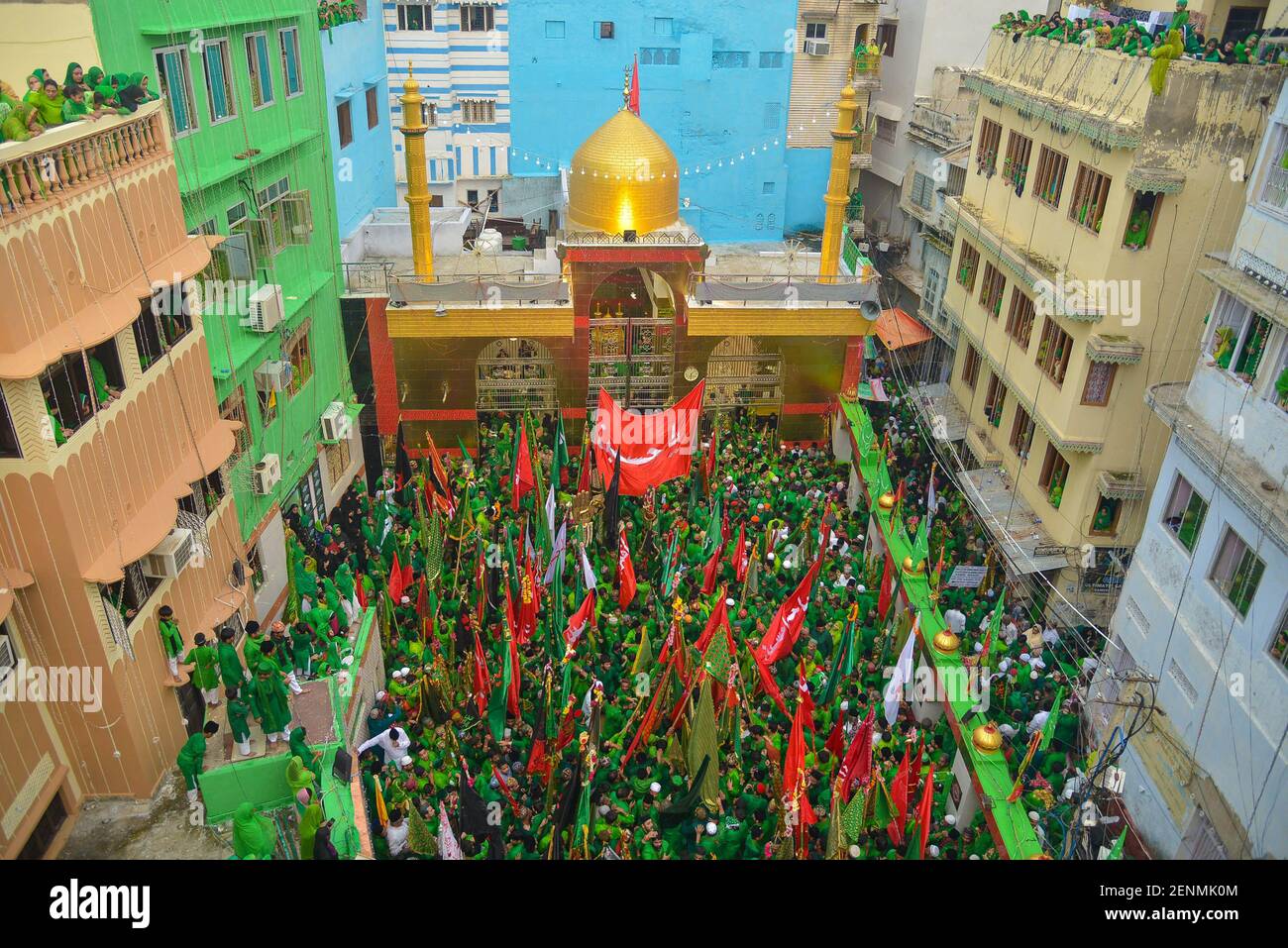 Indian Muslims participate in a procession the sacred Islamic month ...