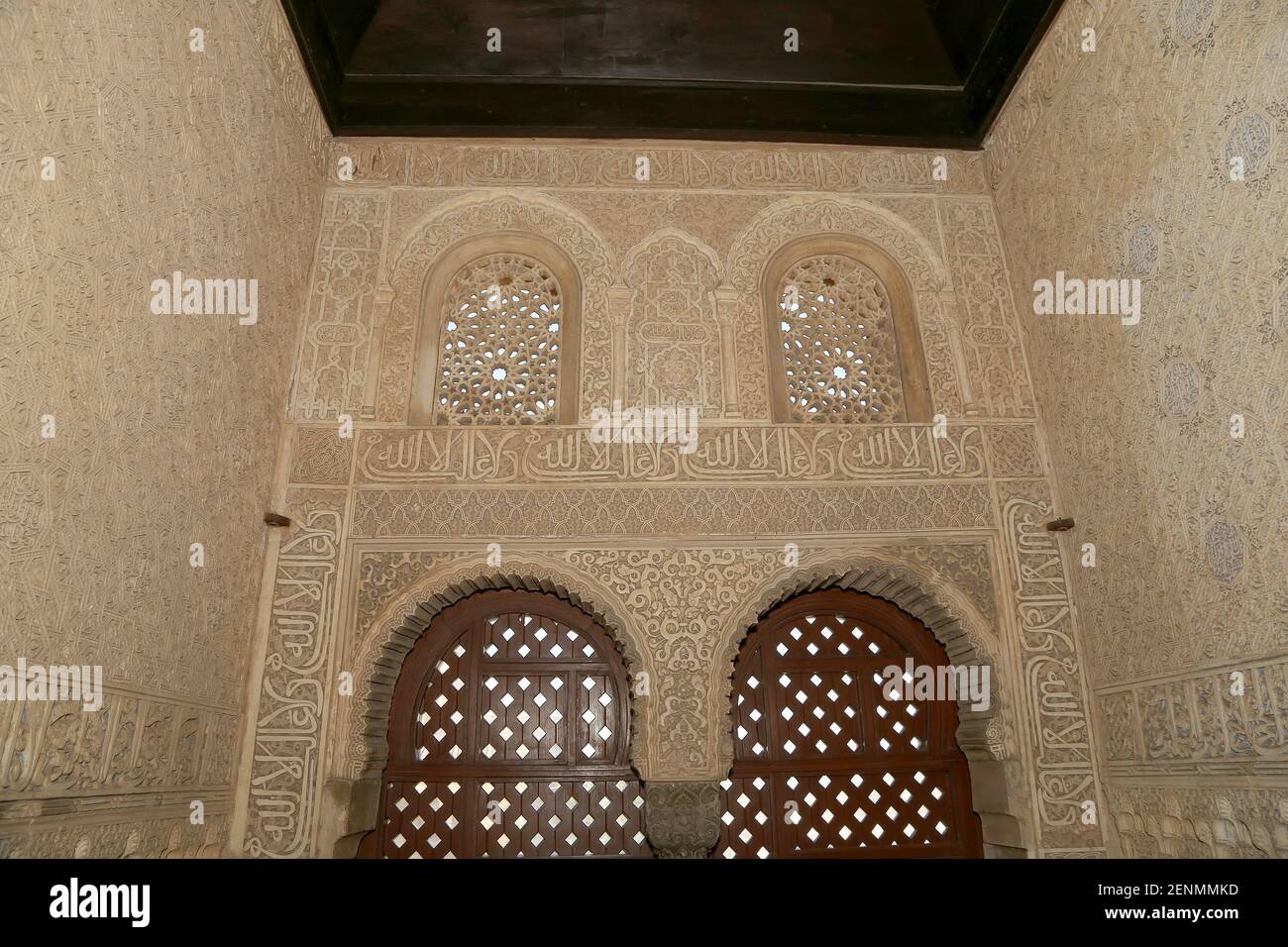 Detail of Islamic (Moorish) tilework at the Alhambra, Granada, Spain ...