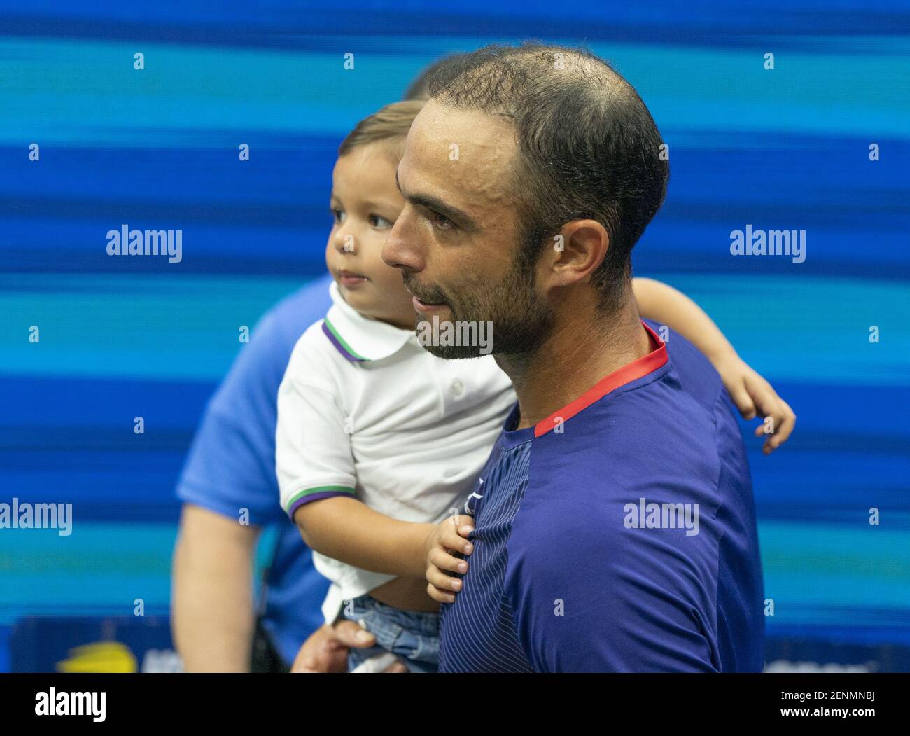 Juan Sebastian Cabal holds son Jacobo Cabal after winning of US Open ...