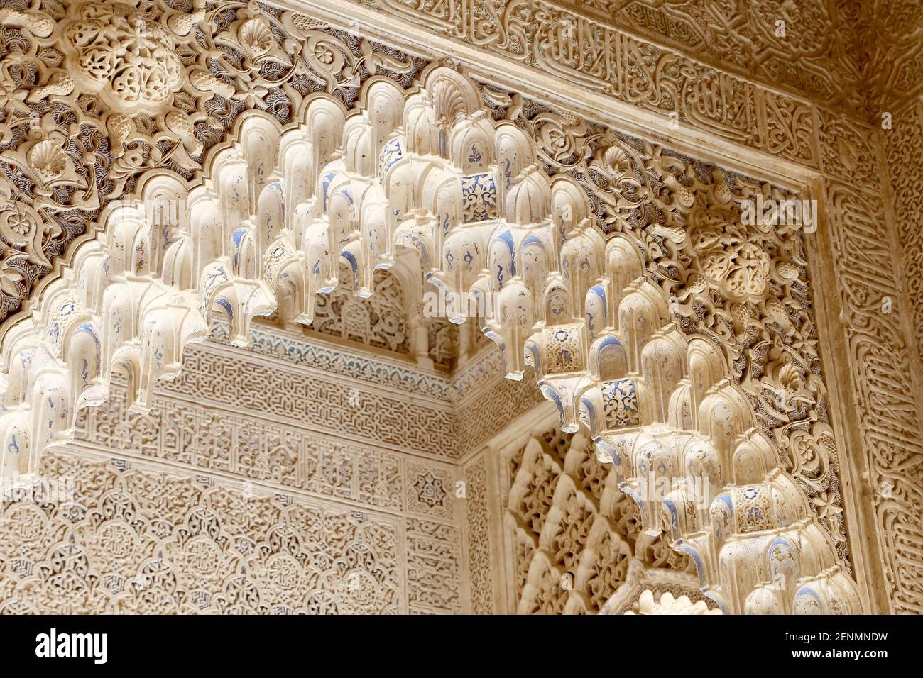 Arches in Islamic (Moorish) style in Alhambra, Granada, Spain Stock ...