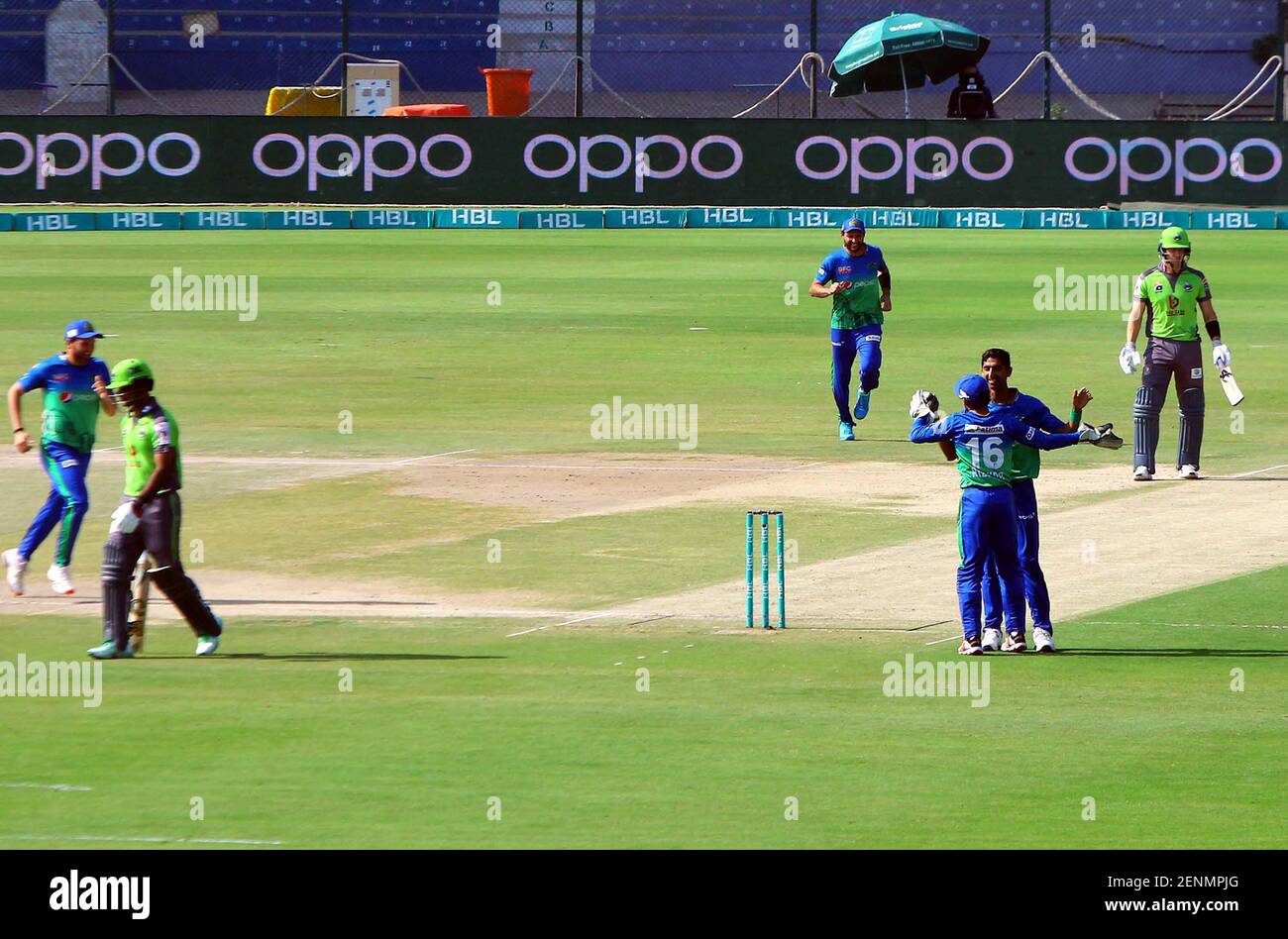 Multan Sultans Bowler, Shahnawaz Dhani celebrates after the dismissal ...