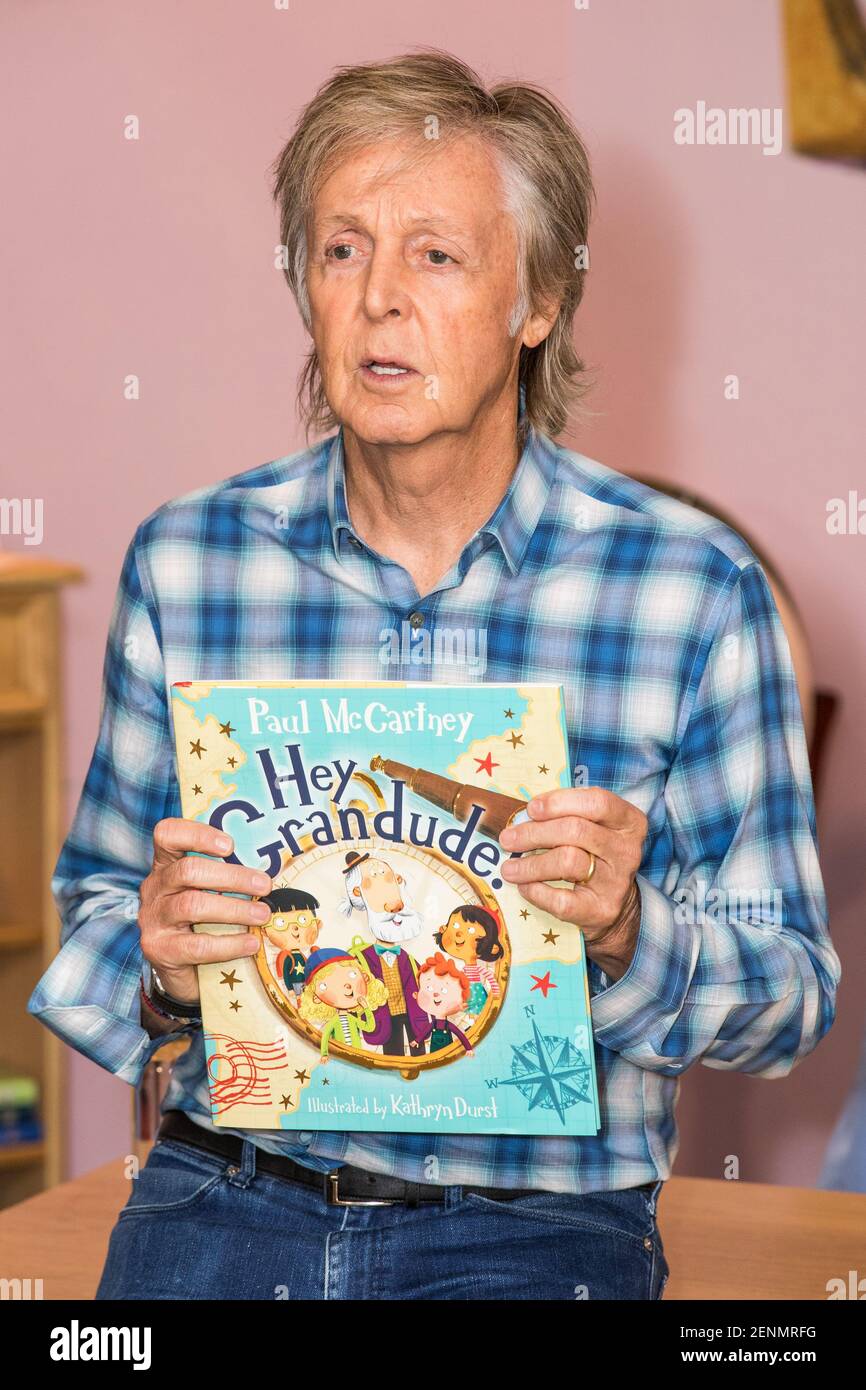 Sir Paul McCartney meets school pupils at the launch of his new ...