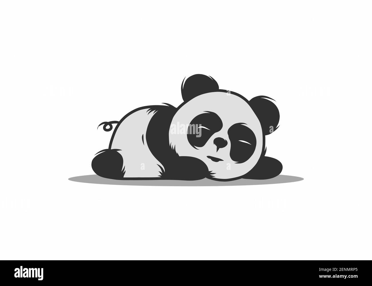 Cute lazy panda illustration drawing design Stock Vector Image & Art ...