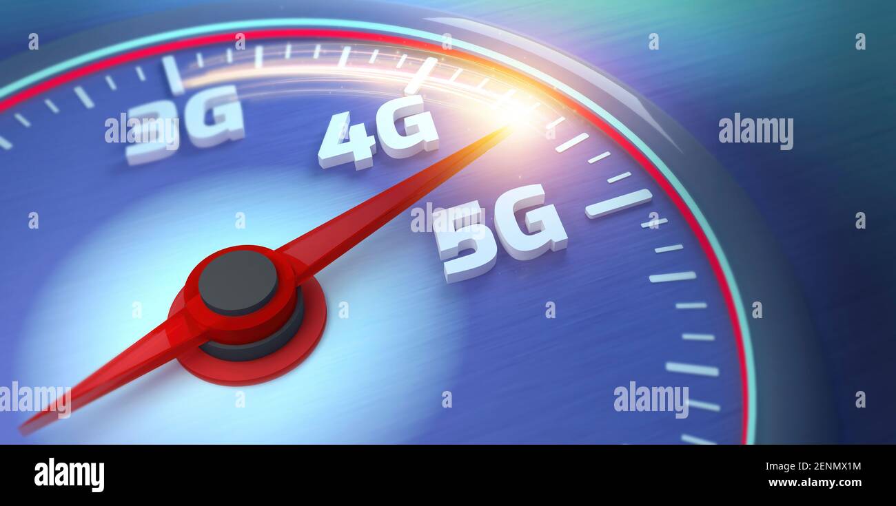 Banner of 5G high speed internet concept. Wireless network speed ...