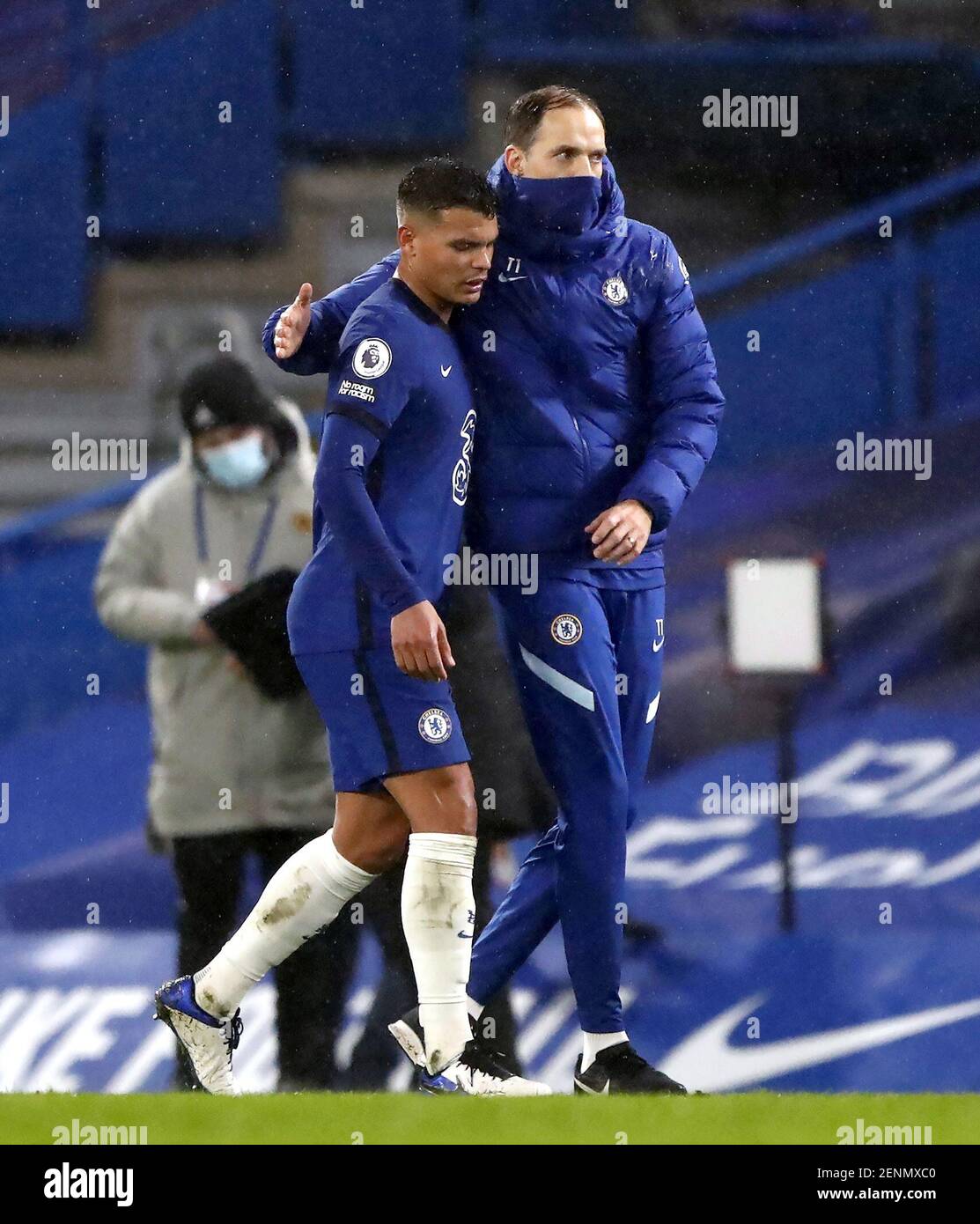 File photo dated 27-01-2021 of Chelsea's Thiago Silva with manager ...