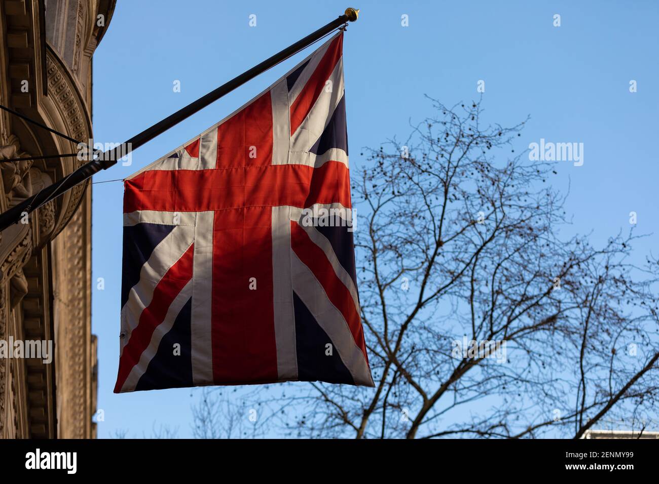 Union Jack in Central London Stock Photo - Alamy