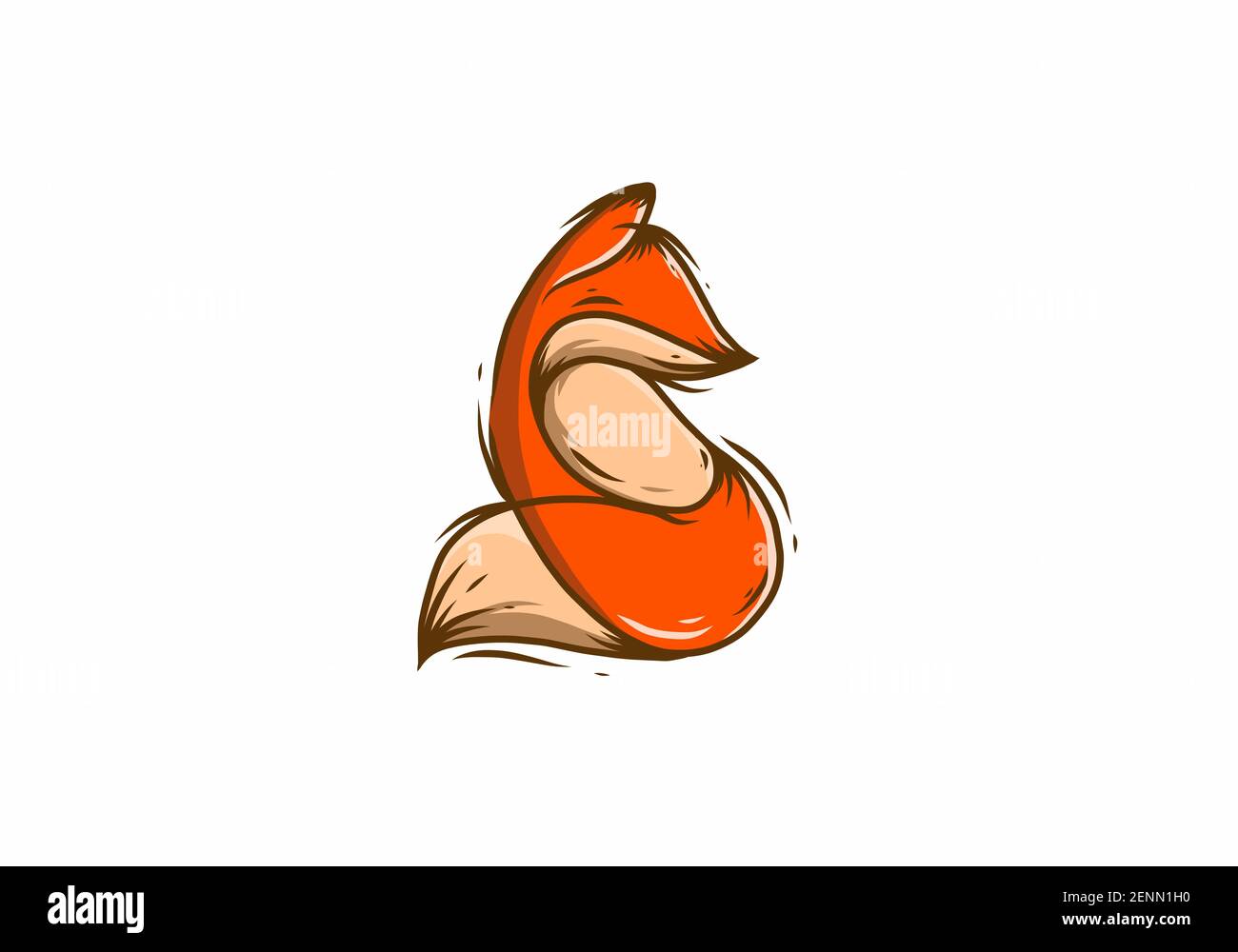 Simple orange fox illustration design Stock Vector Image & Art - Alamy