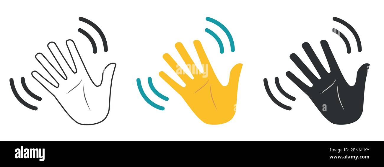 Waving hand gesture vector isolated on white background Stock Vector ...