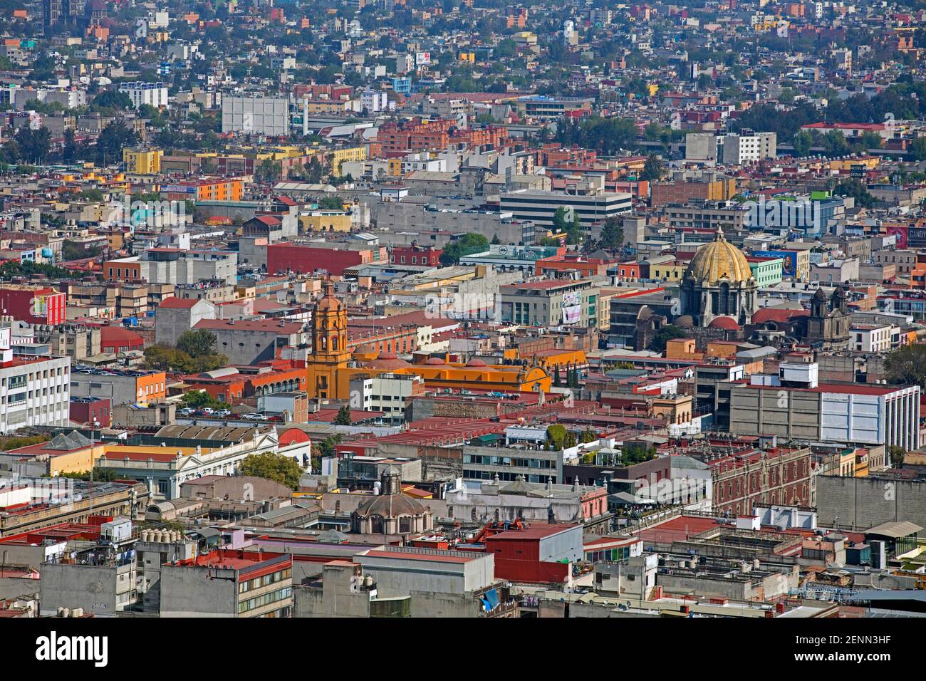 Aerial view over the Mexican capital town Mexico City Stock Photo - Alamy