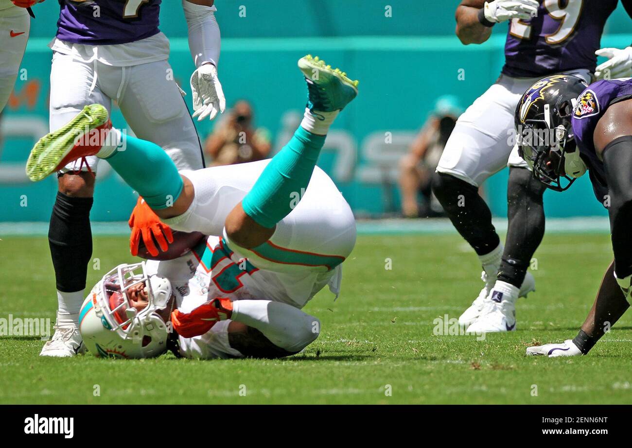 Miami Dolphins wide receiver Albert Wilson (15) rolls on the field ...
