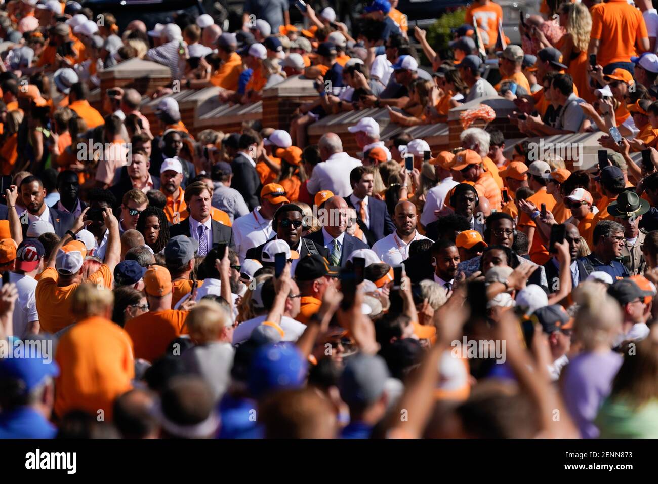 September 7, 2019: Tennessee Volunteers players an coach walk to the ...