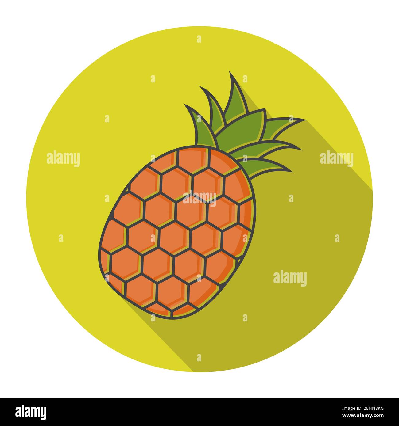 Pineapple fruit flat vector icon for apps and websites on a color ...