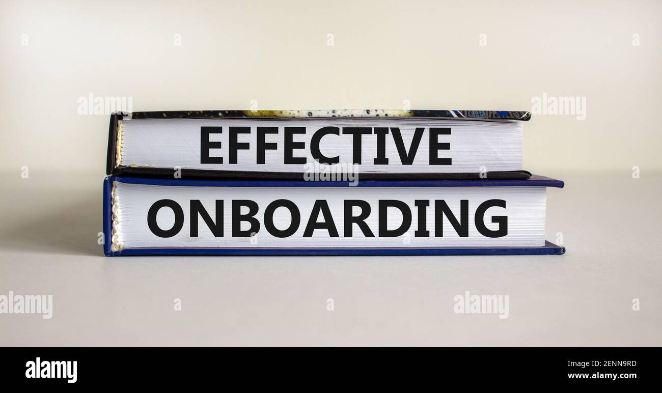Effective onboarding symbol. Books with words 'effective onboarding' on ...