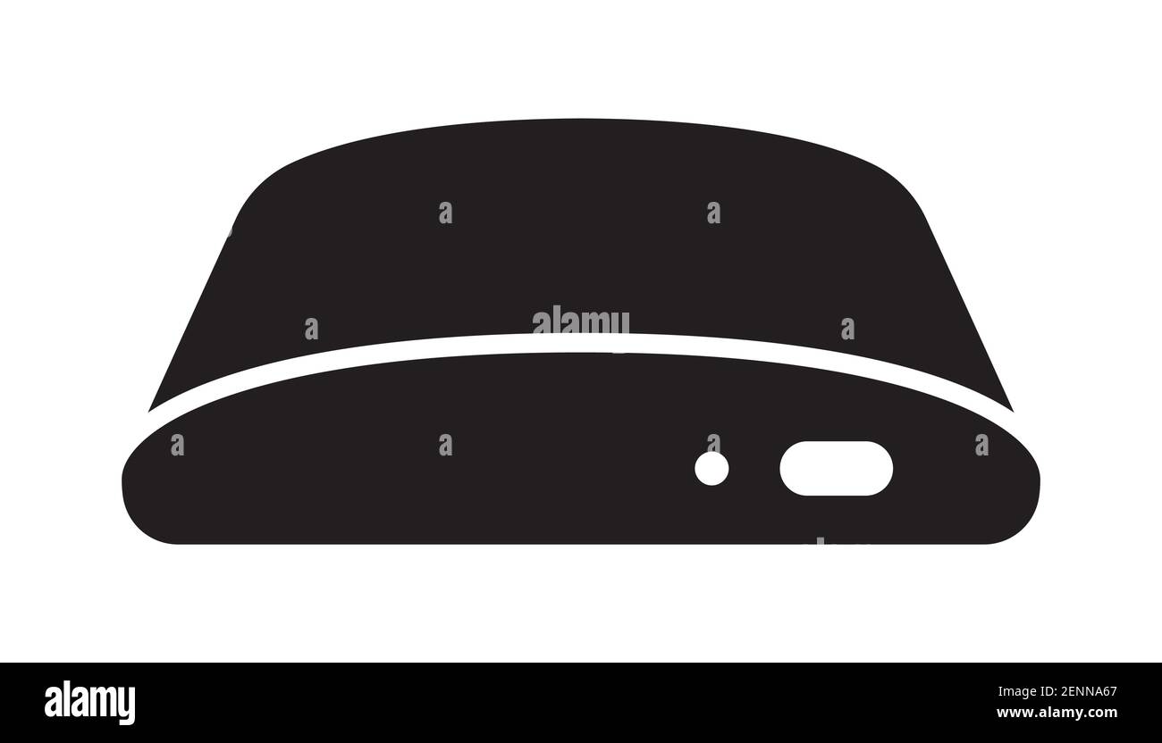 TV box or digital media player setup box flat icon for apps and ...