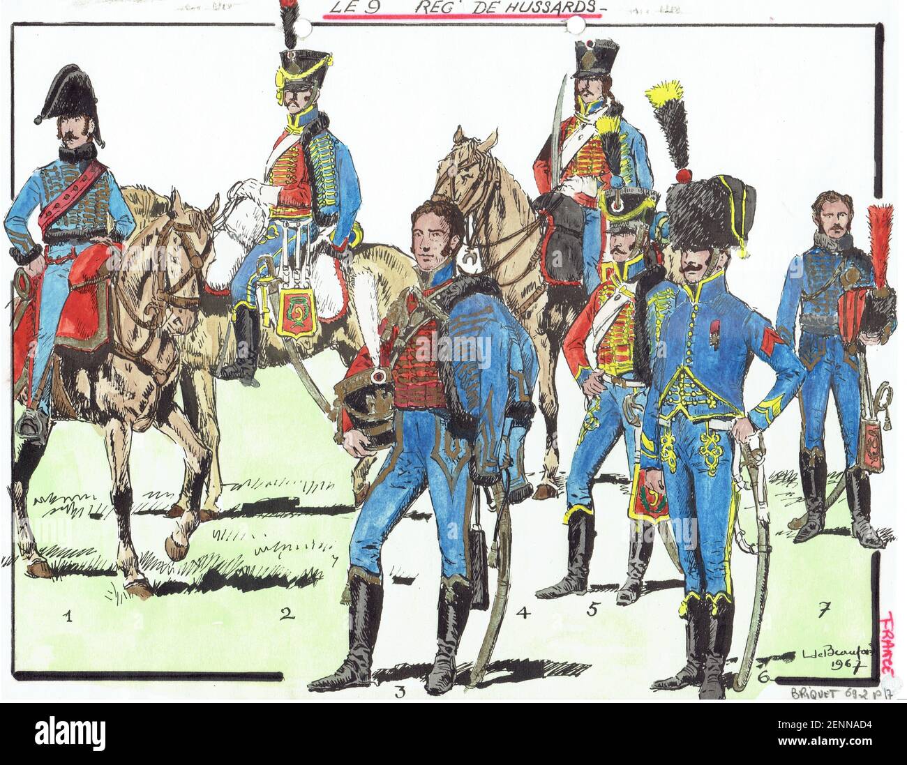9e régiment de hussards sous le 1er Empire Stock Photo - Alamy