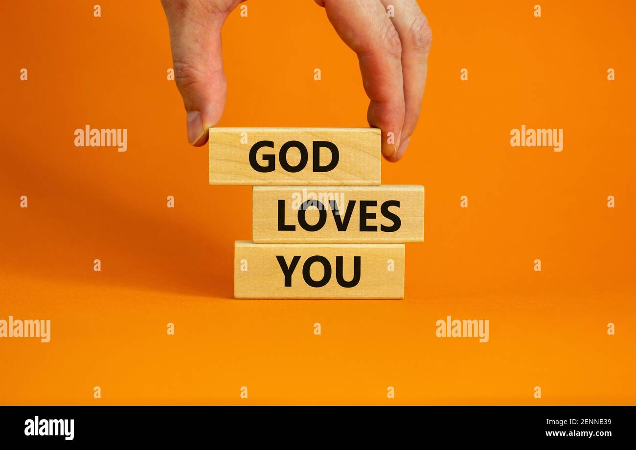 God loves you symbol. Concept words 'God loves you' on wooden blocks on ...