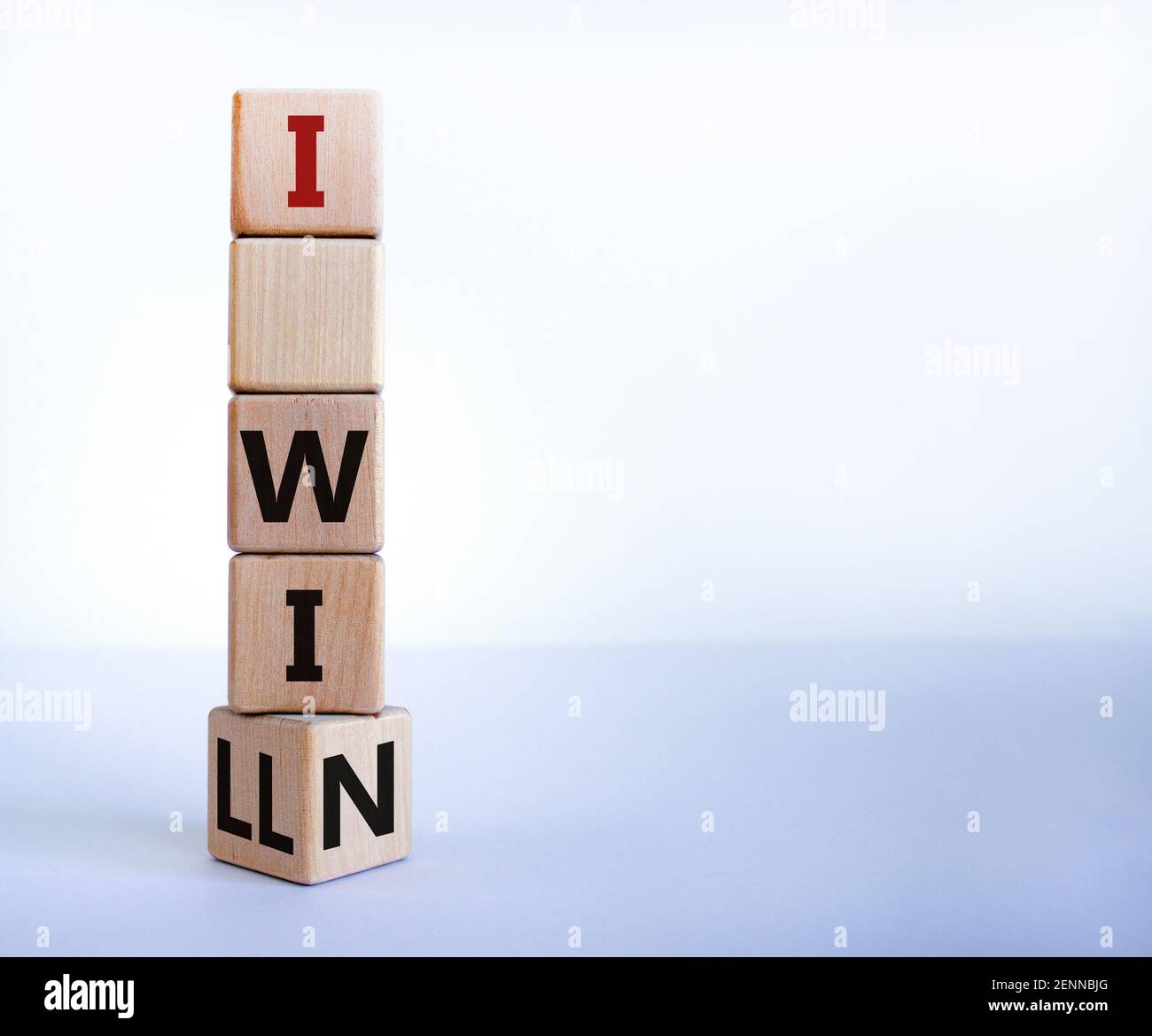 I will win symbol. Turned a wooden cube and changed words i will to i ...